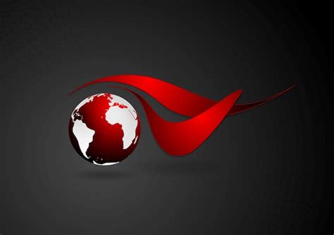 Premium Vector Abstract Technical Logo With Dark Globe