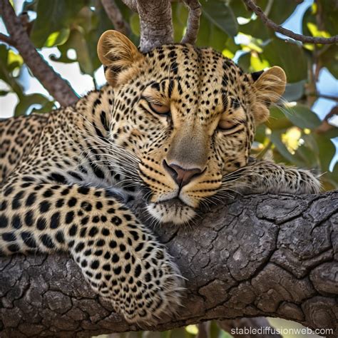 Leopard In Tree Stable Diffusion Online