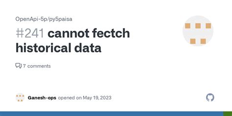 Cannot Fectch Historical Data · Issue 241 · Openapi 5ppy5paisa · Github