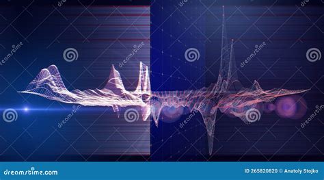 Abstract Background Contain White Wireframe With Red Dots And Lines On Blue Big Data Stock