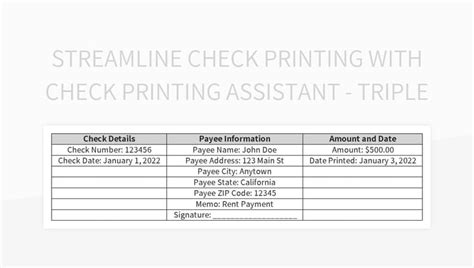 Free Check Printing Templates For Google Sheets And Microsoft Excel Slidesdocs