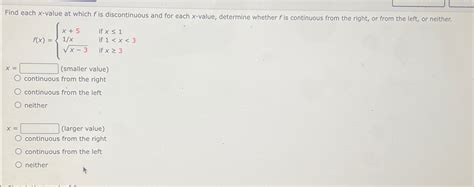 find each x value at which f ﻿is discontinuous and