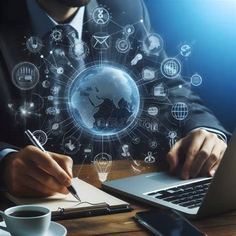 A Person Drawing Global Structure Networking And Business Data Stock Illustration Illustration