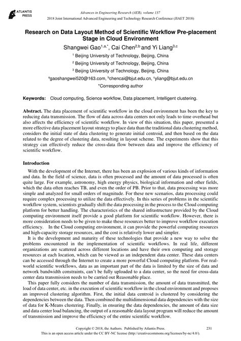 Pdf Research On Data Layout Method Of Scientific Workflow Pre Placement Stage In Cloud Environment