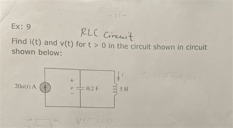 Solved Ex RLC Circuit Find I T And V T For T In The Chegg