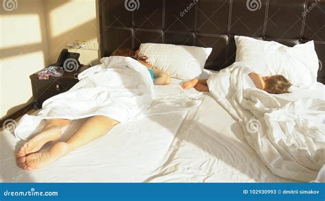 Mom And Son Sleep In The Morning In Bed At Stock Video Video Of Daughter Portrait