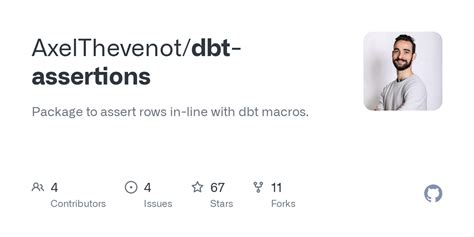 github axelthevenot dbt assertions package to assert rows in line with dbt macros