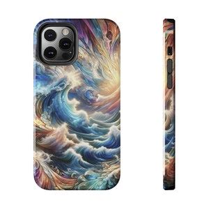 Colorful Ocean Waves Stained Glass Effect Iphone Tough Case Impact
