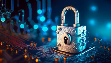 Premium Ai Image Padlock With Keyhole In Data Security On Circuit
