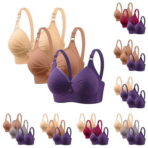 Cflvaek Plus Size Bras For Women Pack Of 3 Comfort Push Up Wireless