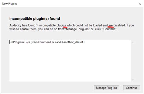 Cosmetic Changes To Incompatible Plugins Popup Issue Audacity Audacity GitHub