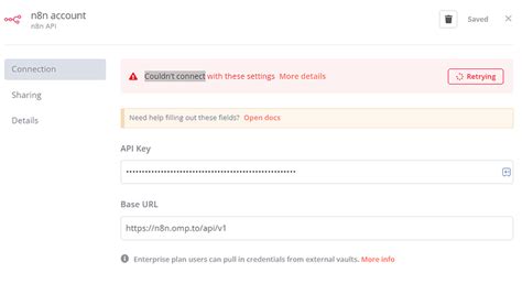 Self Host N8n “credentials” Couldnt Connect Questions N8n Community