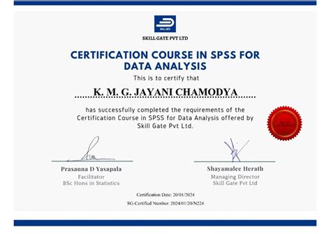 Jayani Kariyawasam On Linkedin Spss Dataanalysis Certification Skillgate
