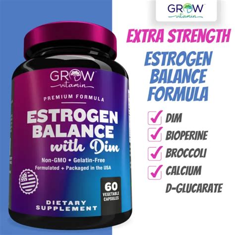 DR. BERG’S ESTROGEN Balance DIM (diindolylméthane) œstrogène sain 60 ...
