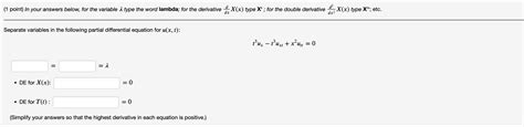 Solved 1 Point In Your Answers Below For The Variable λ