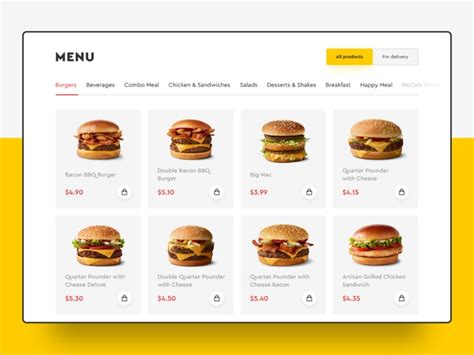 Mcdonald S Redesign Menu By Daniil Sukhomlin On Dribbble