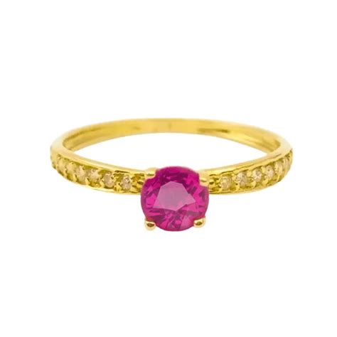 Anel Rubi Com Diamante Em Ouro 18k Ivan Joias Eternize Momentos