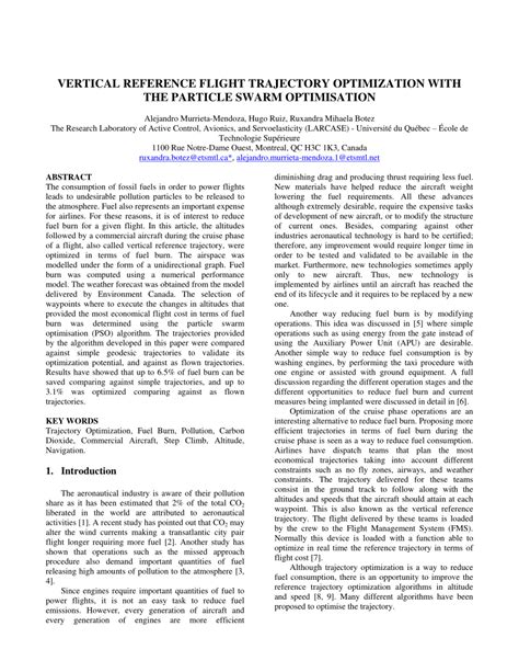 pdf vertical reference flight trajectory optimization with the particle swarm optimisation