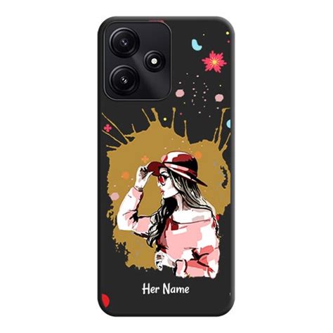 Buy Mordern Lady With Color Splash Background With Custom Text On Space Black Personalized Soft