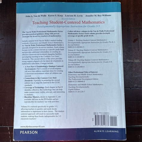 Teaching Student Centered Mathematics By John A Van De Walle