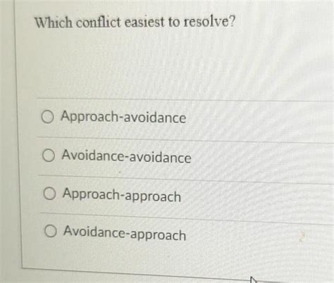 Solved Which Conflict Easiest To