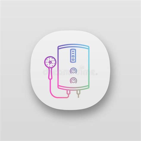 Electric Tankless Water Heater App Icon Stock Vector Illustration Of