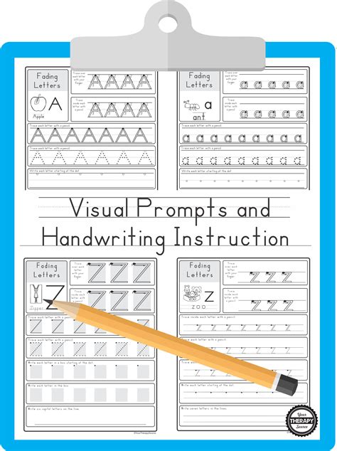 visual prompts and handwriting your therapy source