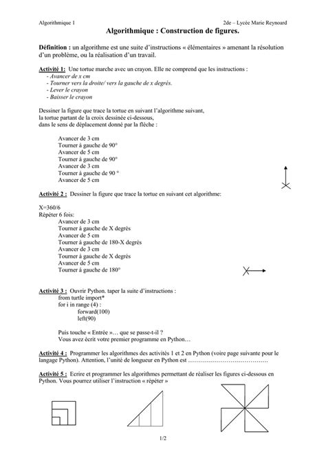 Algorithmique I Définition
