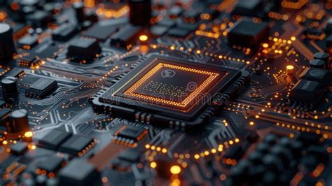 Advanced GPU CPU Microchip For AI Technology Close Up On Powerful Computer Board As Wide Banner