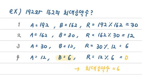 공식 최대공약수최소공배수 유클리드 호제법