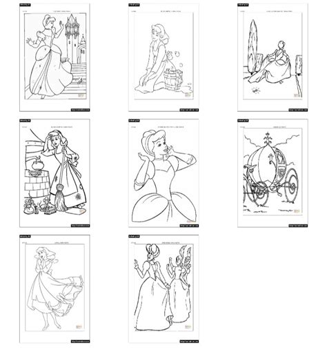 신데렐라 색칠공부 디즈니 무료 Pdf도안