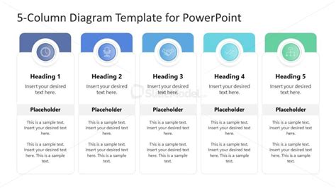 5 column diagram presentation template slidemodel