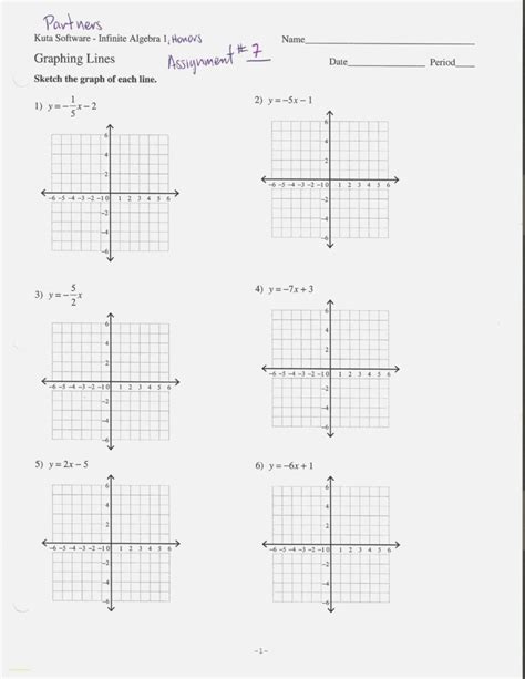 Graphing Equations In Standard Form Worksheet