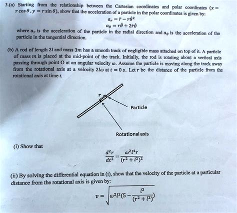 Solved 3 A Starting From The Relationship Between The Cartesian