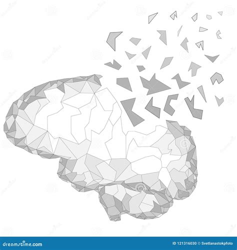 Concept Of Active Human Brain With Binary Code Stream The Human Brain Explodes Technology Low