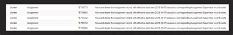 you cant delete the assignment because corresponding assignment
