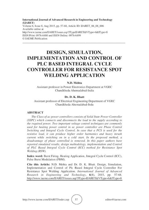 Pdf Design Simulation Implementation And Control Of Plc Based Integral Cycle …