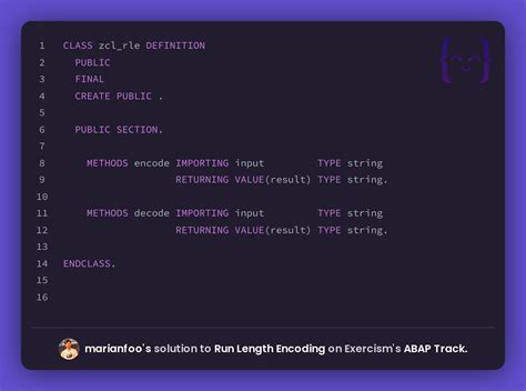 Marianfoos Solution For Run Length Encoding In Abap On Exercism