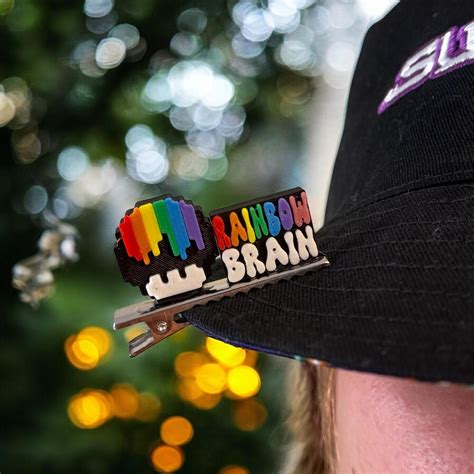 Rainbow Brain Mushroom Sprout Rave Clip Festival Clips Edm Fashion