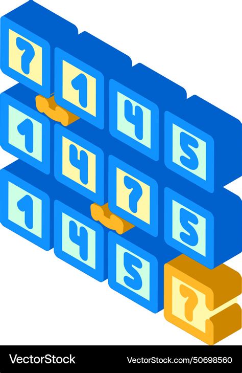 Bubble Sort Algorithm Isometric Icon Royalty Free Vector