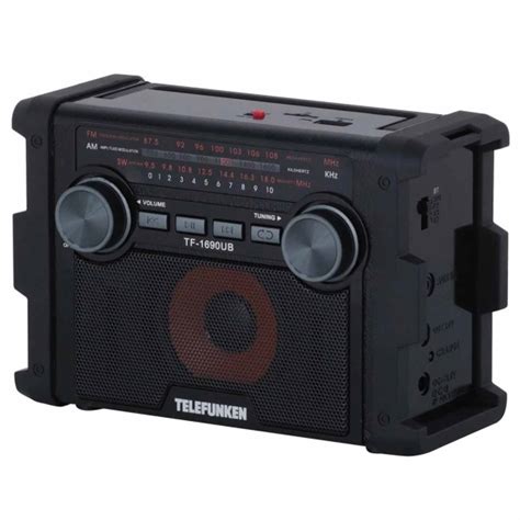 Радиоприемник портативный Telefunken TF-1690UB черный/серый USB microSD ...