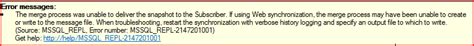 Sql Server Merge Replication Failure Database Administrators