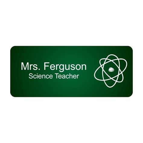 Science Teacher Name Tag With Atom Nucleus Name Tag Wizard