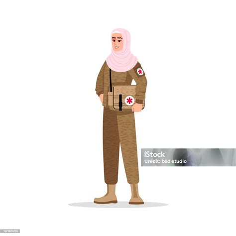 전투 메딕 세미 플랫 Rgb 컬러 벡터 일러스트레이션 20 29세에 대한 스톡 벡터 아트 및 기타 이미지 20 29세 30 39세 가공의 인물 Istock