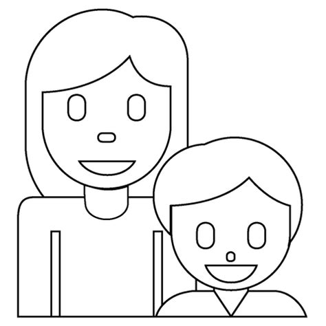 Dibujo De Emoji De Mujer Y Ni O De Familia Para Colorear Dibujos Para Colorear Imprimir Gratis