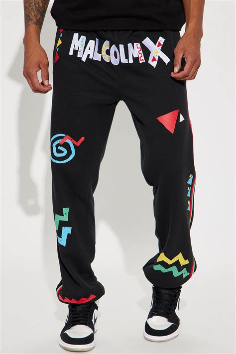 Malcom X Doodle Jogger Black Fashion Nova