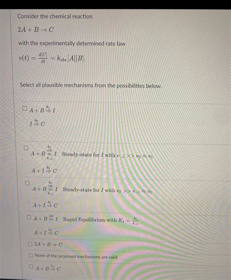 Solved Consider The Chemical Reaction 2a B→c With The