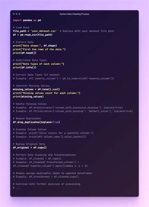 Python Data Cleaning Checklist Import Pandas Begin By Importing The Pandas Library With