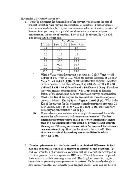 Enzyme Questions 2 Pdf Enzyme Kinetics Enzyme Inhibitor