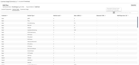 License Usage Summary For Msp Accounts